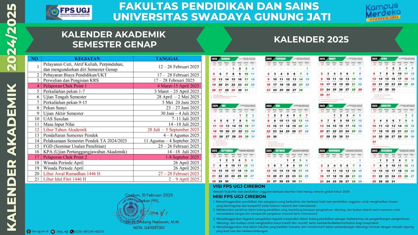 Kalender Akademik – FPS UGJ CIREBON